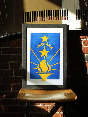 Indiana Torch | Flag Letterpress Print – Old Try