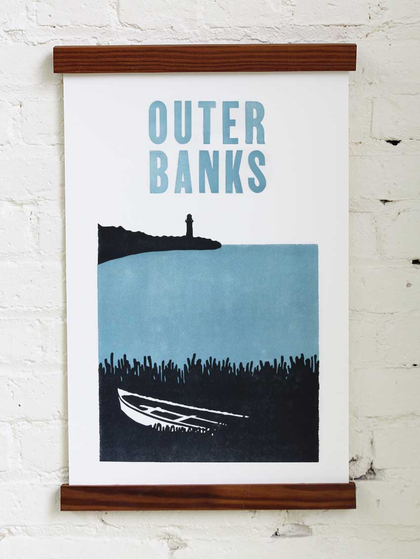 Outer Banks | North Carolina Letterpress Print – Old Try